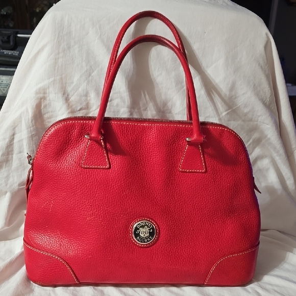 Dooney & Bourke | Bags | Dooney Bourke Red Satchel With Pebbled Texture ...